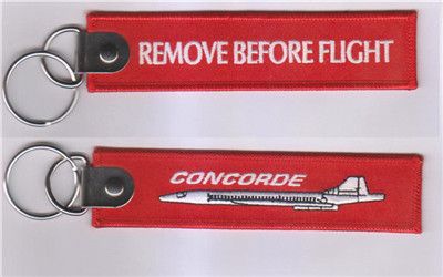 Concorde Remove Before Flight Embroidered Key Ring Keychain Luggage Tag ...