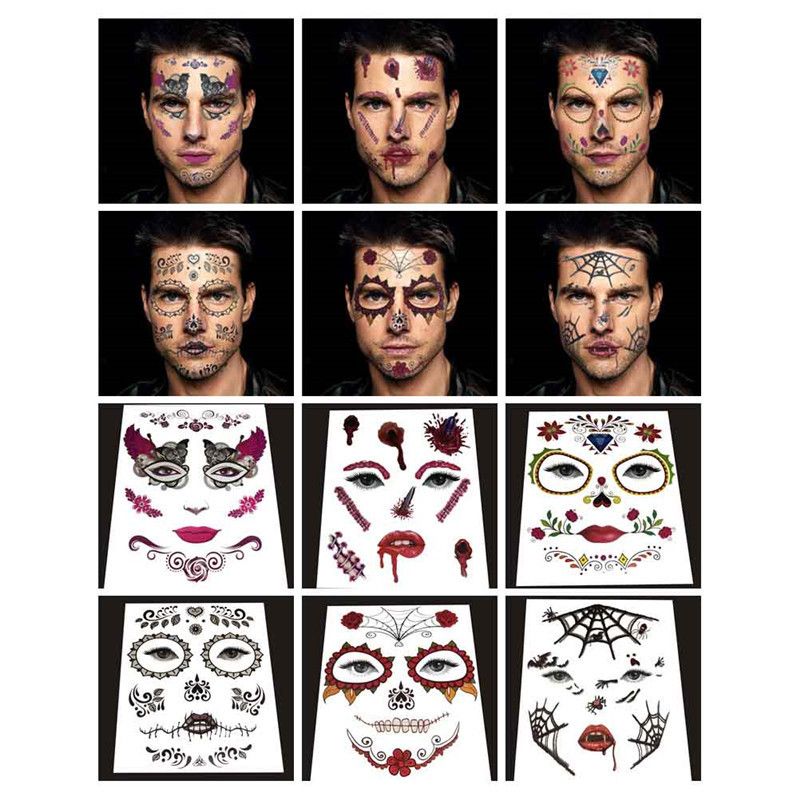 Newest Face Tattoo Sticker Halloween Face Stickers Personality ...