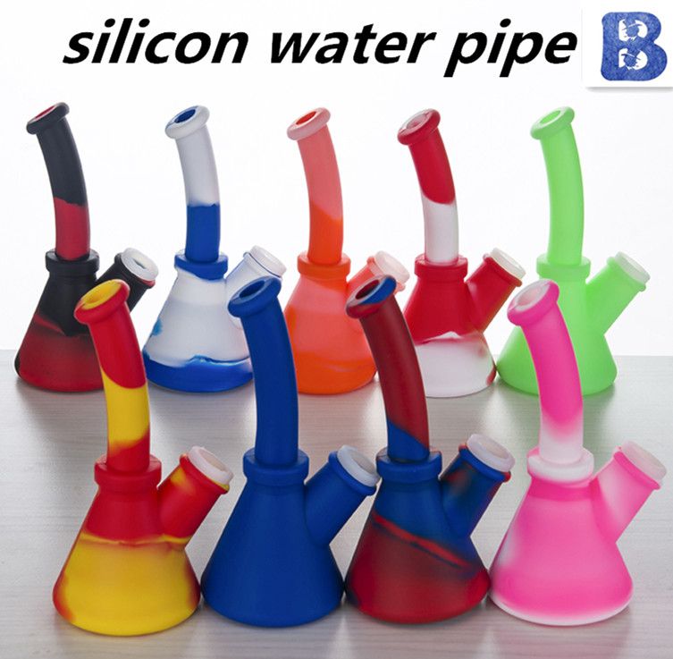 Silicone Bong 6.4 Inch Water Pipe 14.4mm Joint Portable Silicon Pipes ...