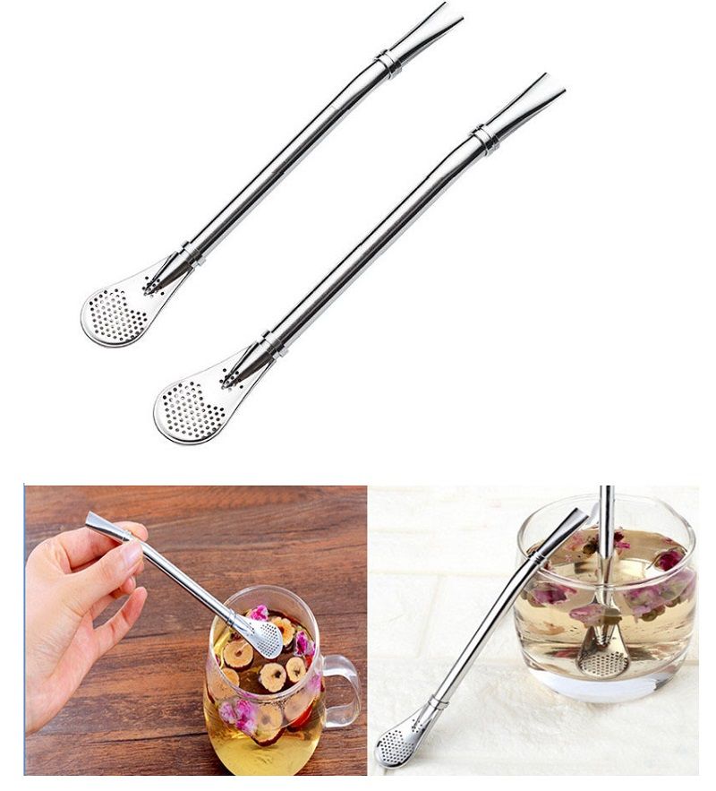 304 Stainless Steel Bombilla Straws Yerba Mate Filter Straw Stainless ...