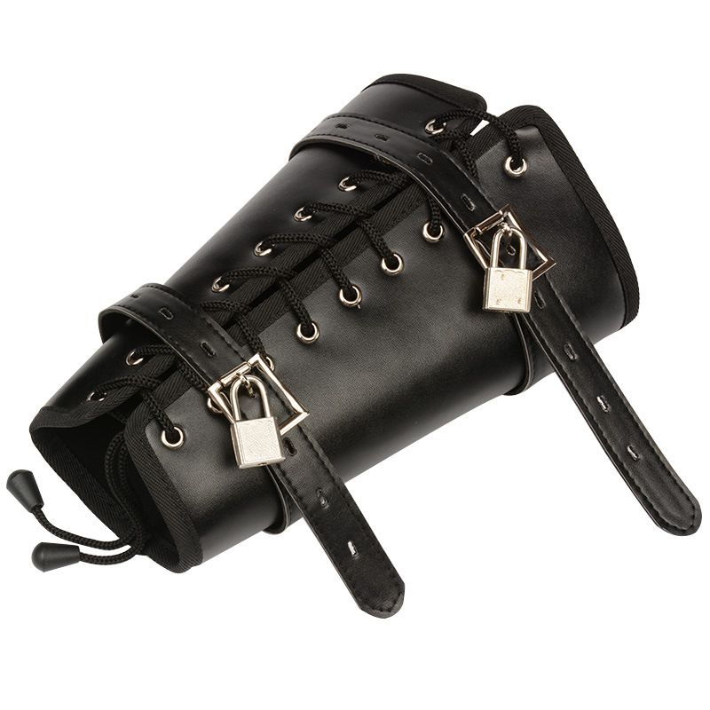 Leather Bondage Gear Fetish Slave Arm Binder Leg Body Fixed Handcuff ...