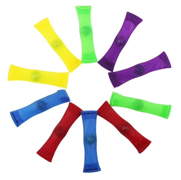 Colorful Mesh Grid Belt Fidget Toys Strong Marble Fidgets Toy Squeeze ...
