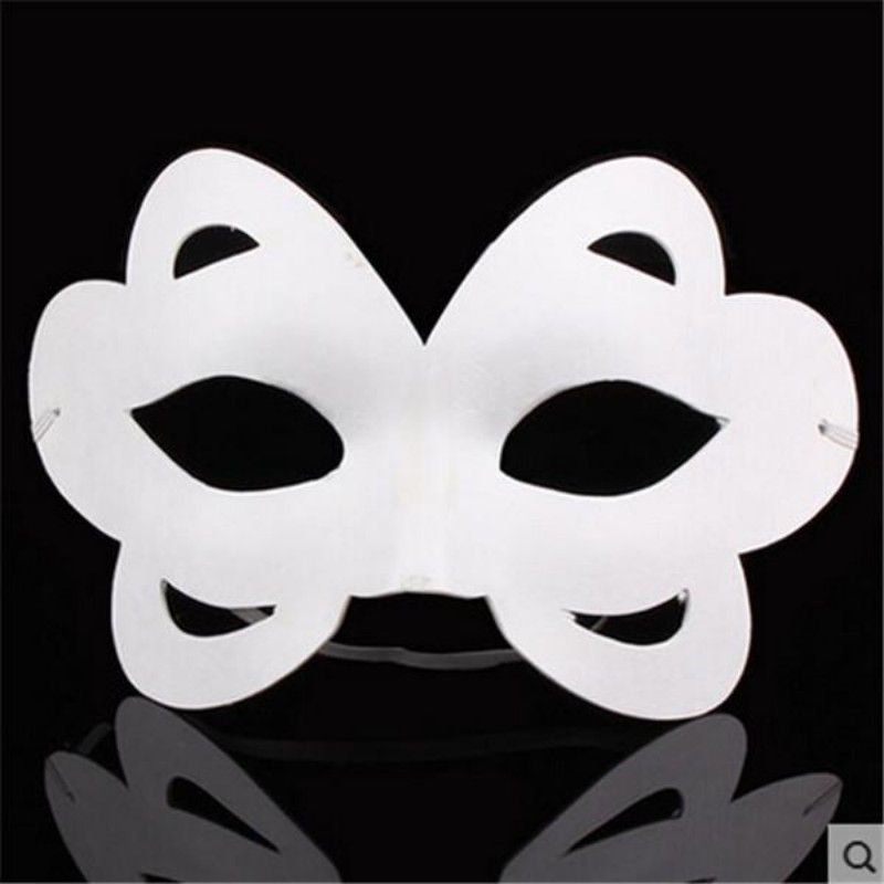 Halloween Wholesale White Unpainted Face Mask Plain Blank Version Paper ...