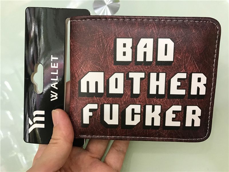 Pulp Fiction Real Leather Embroidered Brown Bad Mother F Ker Wallet