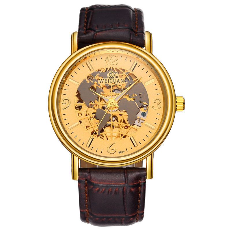 Wengle New 2018 WEIGUAN Men Commerce Golden Steel Strip Automatic ...