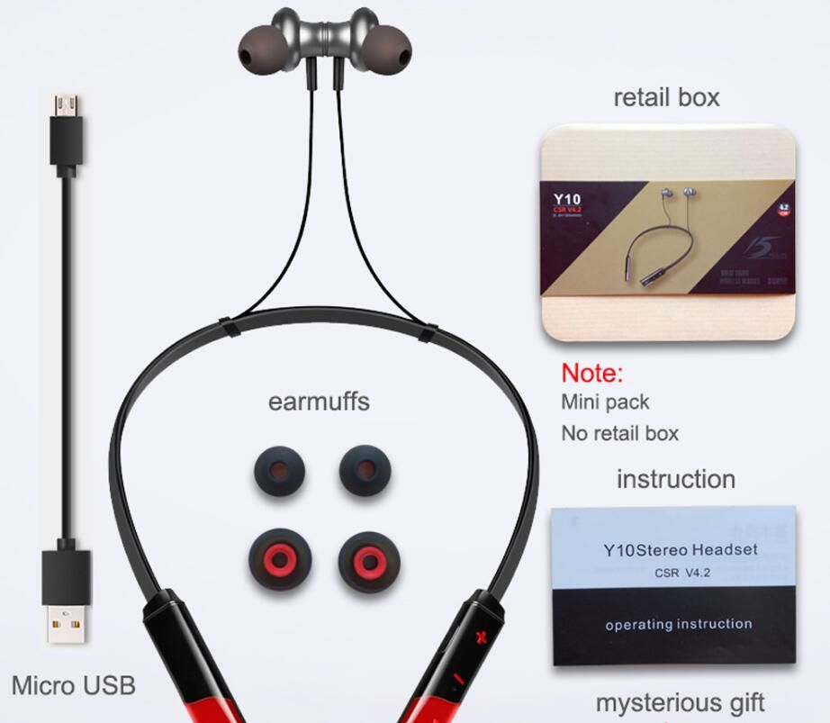 Y10 Wireless Bluetooth Headphones Neck Mounted Sports Earphones For ...