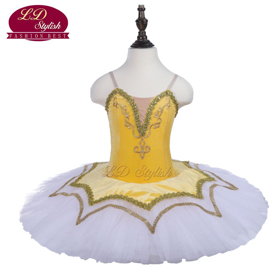 Toddler Yellow Ballet Tutu Professional Stage Apparel Girls Ballet ...