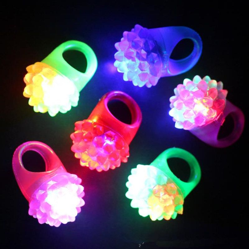 2021 Flashing Bubble Ring Rave Party Blinking Soft Jelly Glow Ring Hot ...