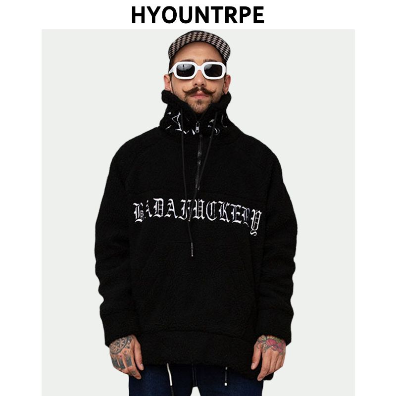 2020 Letter Embroidery Warm Hoodies Autumn Winter Hairy Sweatshirts