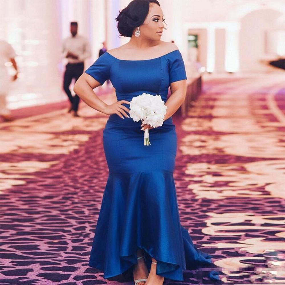 Simple Royal Blue Wedding Dress