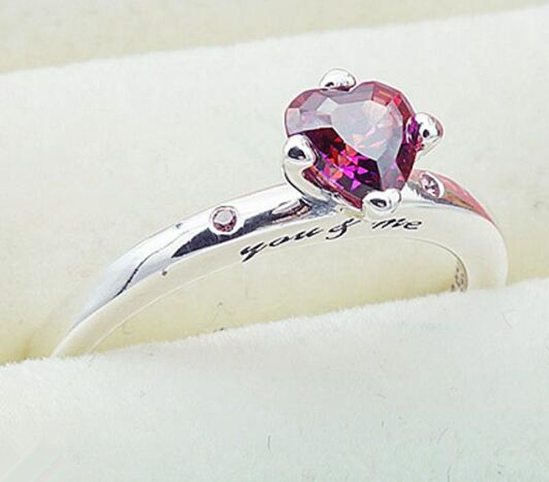 Pandora 'you Me' Sparkling Red/Purple Heart Depop
