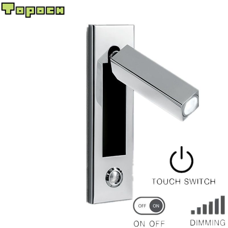Topoch LED Wall Lights 2 Pack Semi Recessed Lamp Touch Dimming/ON/OFF ...