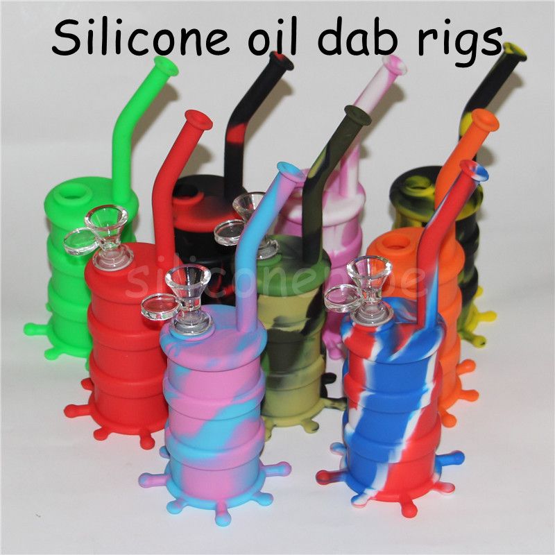 Portable Hookah Silicone Barrel Rigs For Smoke Dry Herb Unbreakable ...