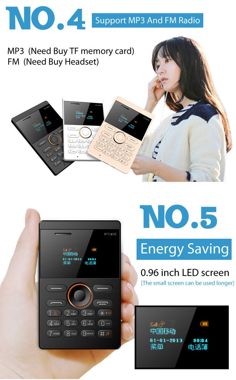 Best Original IFcane E1 Unlock Portable Small Mini Credit Card GSM ...