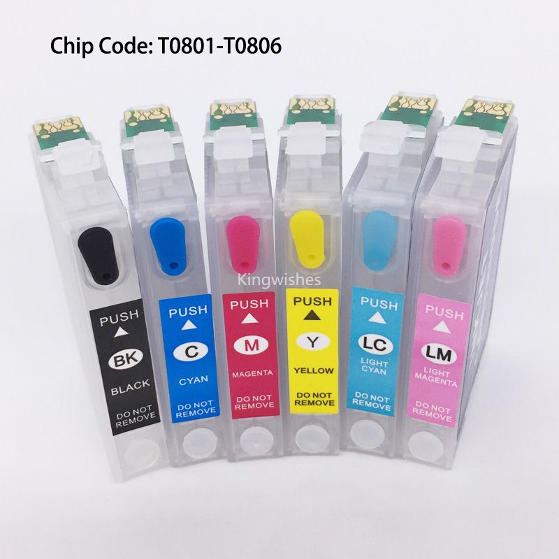 2021 T0801 T0806 Refillable Cartridge With Chip For Epson P50 PX820FWD PX830FWD R265 R360 R285 ...