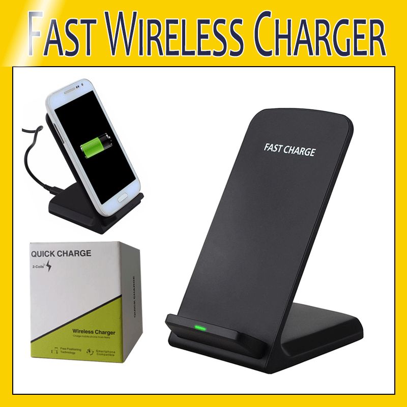 2021 Qi Wireless Fast Charger 2 Coils Charge Dock Stand For IPhone X 8 ...