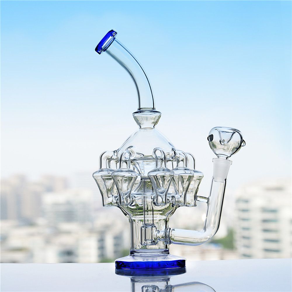 2021 Glass Recyler Dab Rig Swirling Vortex Glass Bong Smoking Pipe ...