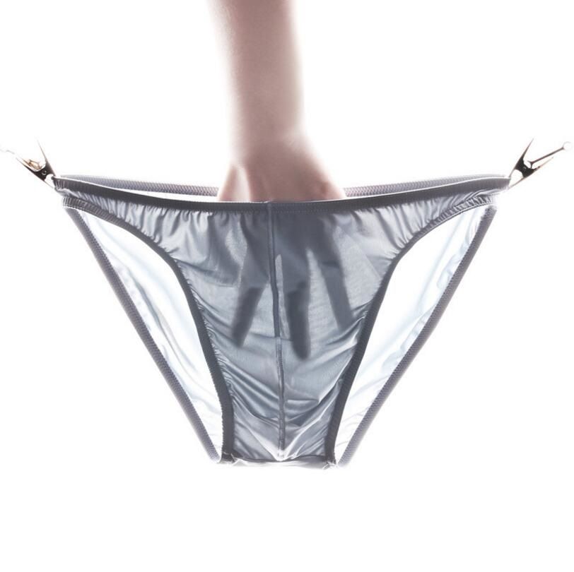 Sexy Mens Briefs Ice Silk Underpants Plus Size Man Panties Sexy