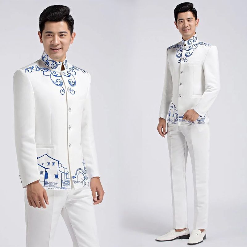2020 Choral Uniform Fashion Young Man Chinese Style Suits Wedding Stand ...