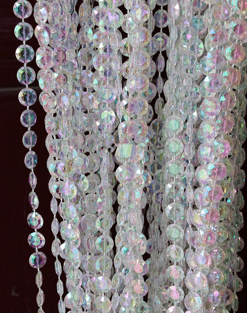 New Wedding Party Decoration Colorful Acrylic Crystal Beads String ...