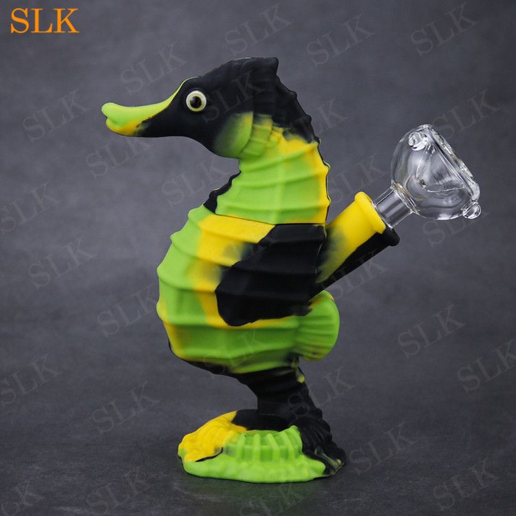 Wholesale Seahorse Shaped Silicone Hookah With 6 Inch Collapsible Bong ...
