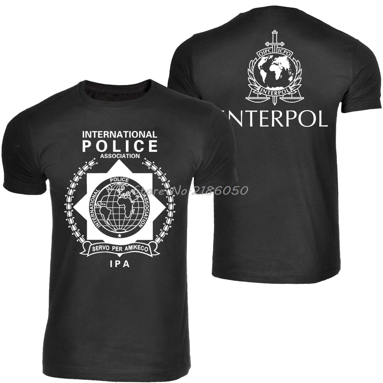Interpol Logo Men T Shirt International Police T Shirt Novelty Man ...