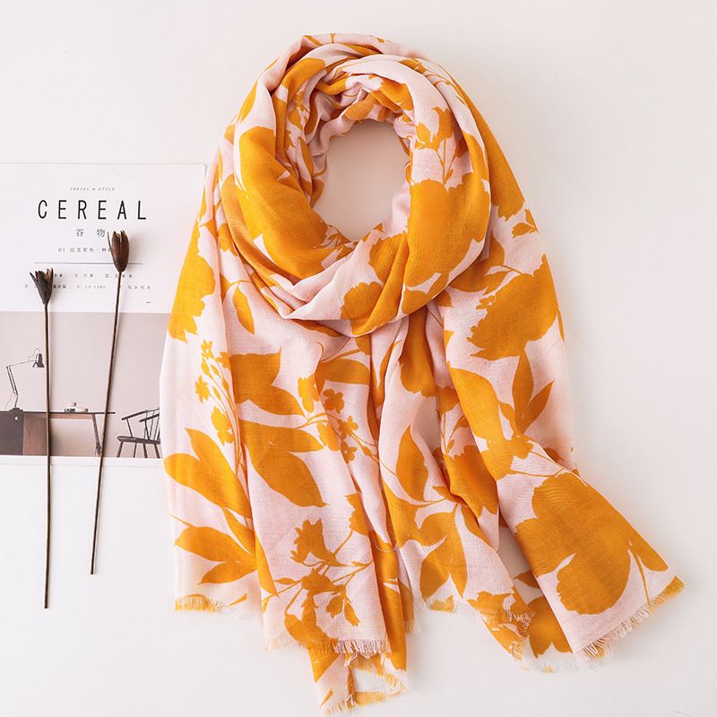 Fashion Summer Spring Scarves Women Tropical Leaf Print Scarf Vacation ...