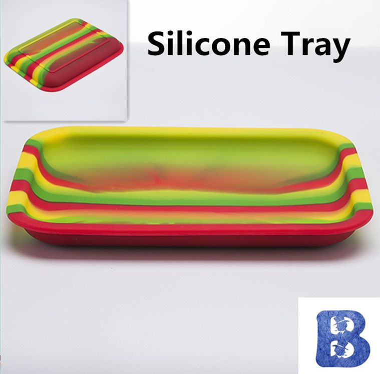 2020 Silicon Tray 200mm*150mm*20mm Mixed Color Silicone Jar Container ...