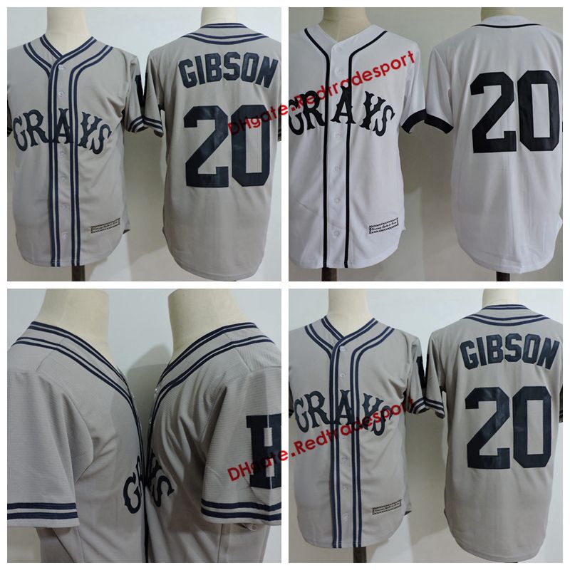 2021 Mens 20 Josh Gibson Grays Jersey The Movie USA Negro Leagues NLBM ...