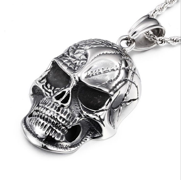 Wholesale Newest Huge Heavy Punk Skull Pendant 316L Stainless Steel ...