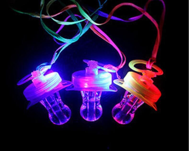 2020 New LED Pacifier Whistle LED Flashing Pacifier Pendant Necklace ...