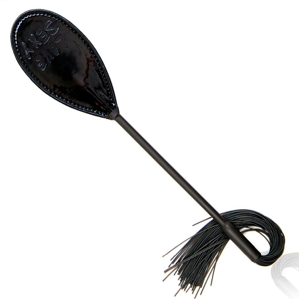 29cm Pu Leather Clap Spanking Paddle With Tassel Whip Flirt Slap Flap