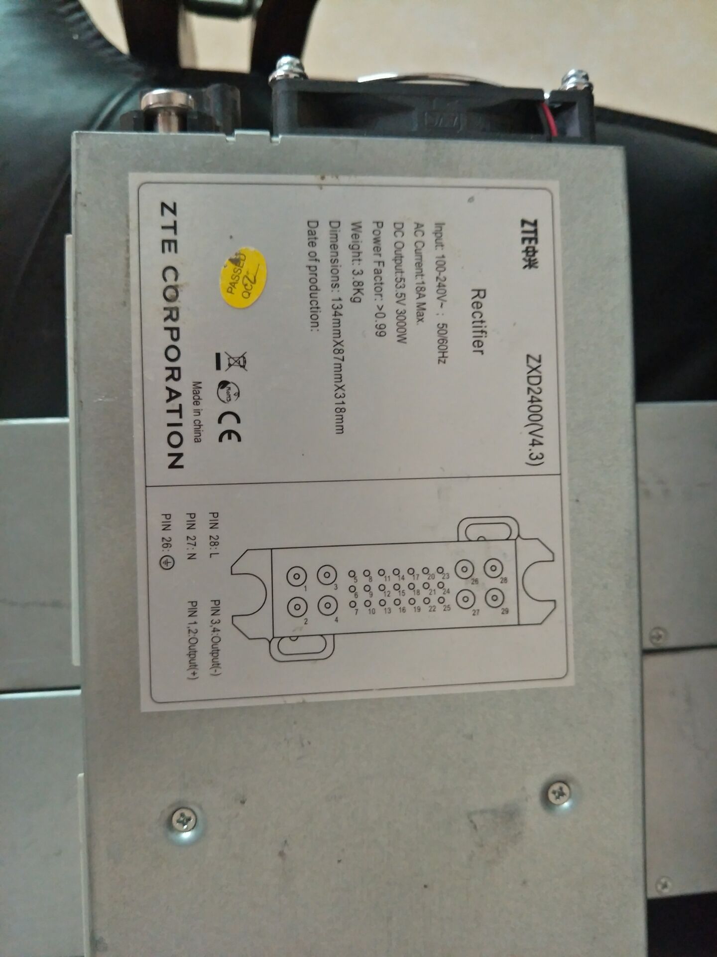 100% Working Power Supply For ZTE CSU500B ZXD1500 54V 30A ZXD2400 V4.0 ...