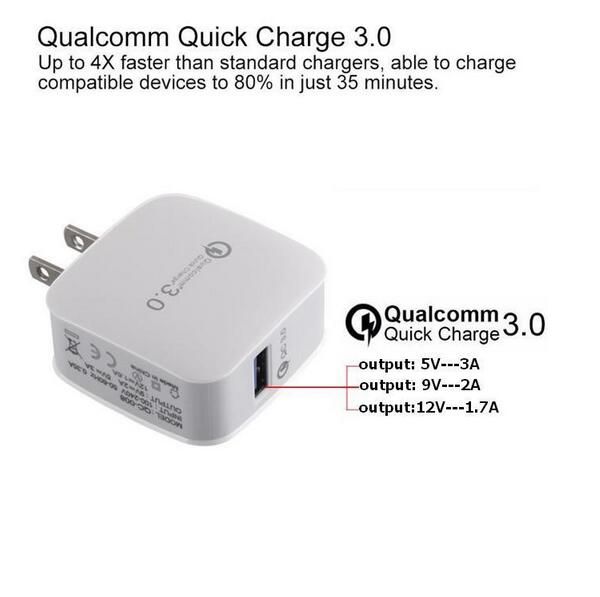 Qualcomm Quick Charge 3.0 US Travel Wall Charger Power Adapter QC 3.0 ...
