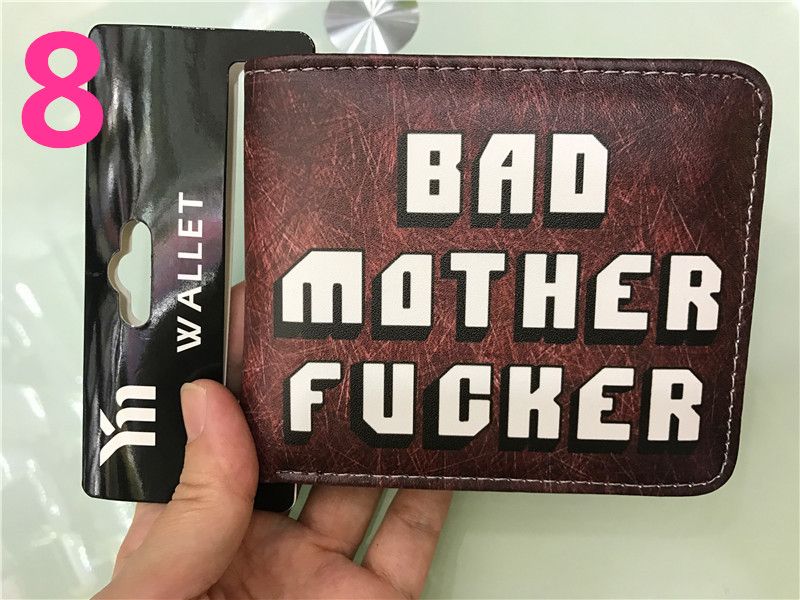 Pulp Fiction Real Leather Embroidered Brown Bad Mother F Ker Wallet
