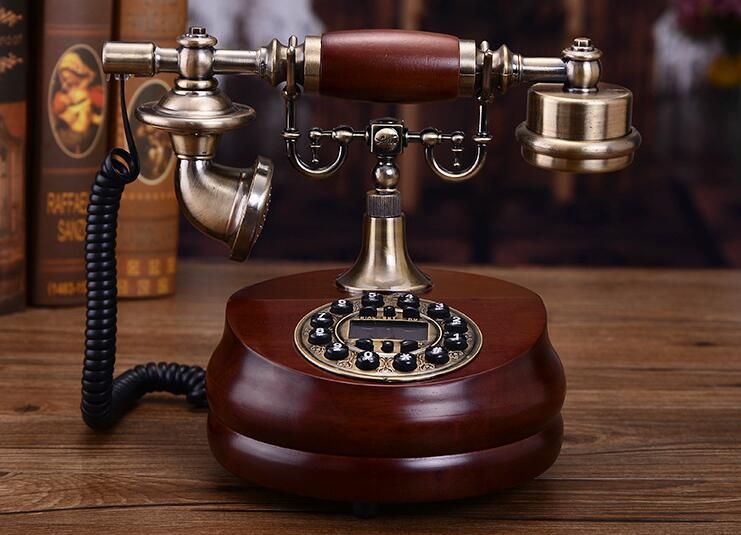 Antique European Solid Wood Telephone Retro Fashion Creative American ...