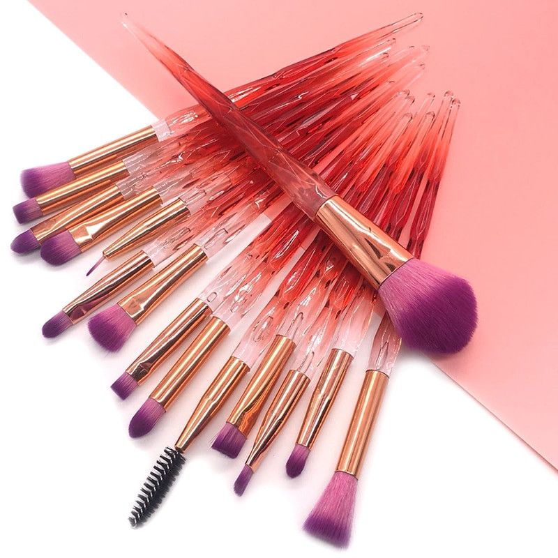 Red Diamond Makeup Brushes Set Powder Eye Shadow Foundation Powder ...