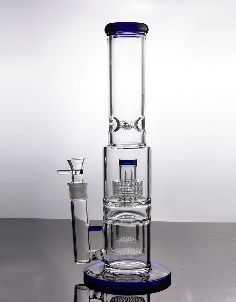 Discount Purple Big Glass Bongs Bubbler With Matrix Perc Oil Rig Water Pipes Double Chamber ...