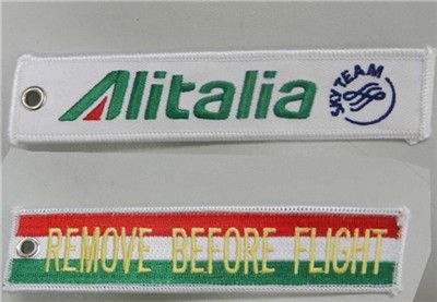 Airlines Alitalia Remove Before Flight Fabric Key Chain Aviation Tags ...
