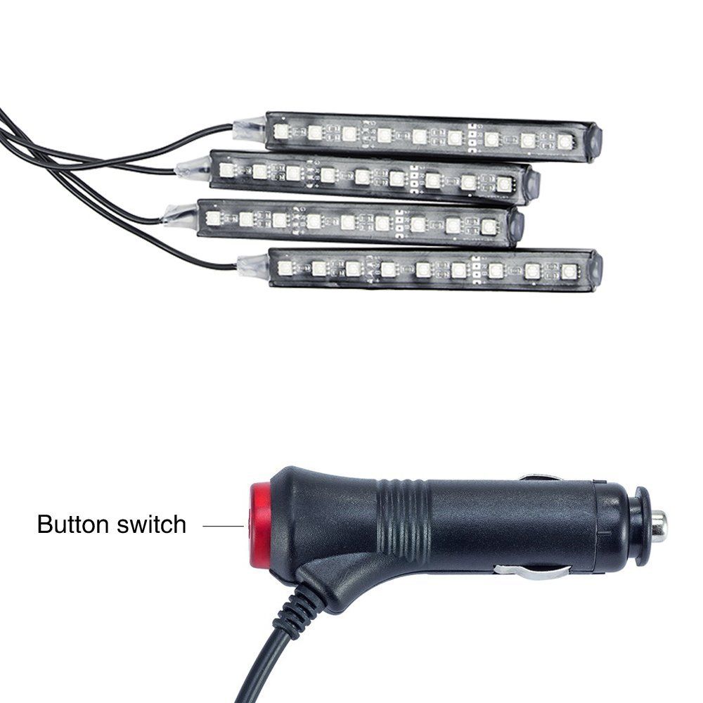 2020 5050 9 LED Car Interior Underdash Lighting Kit Smart Sound ...