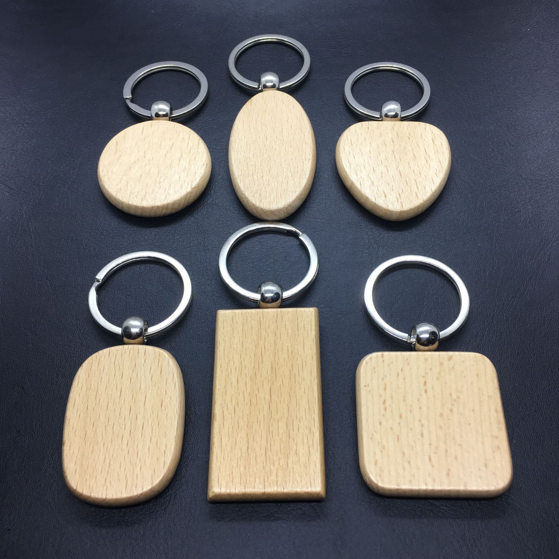Newest 9 Styles Wood Keychain Round Rectangle Square Oval Heart Goose ...