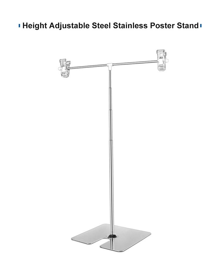 Height Adjustable T Shape L Shape Poster Display Stand Stainless Steel ...