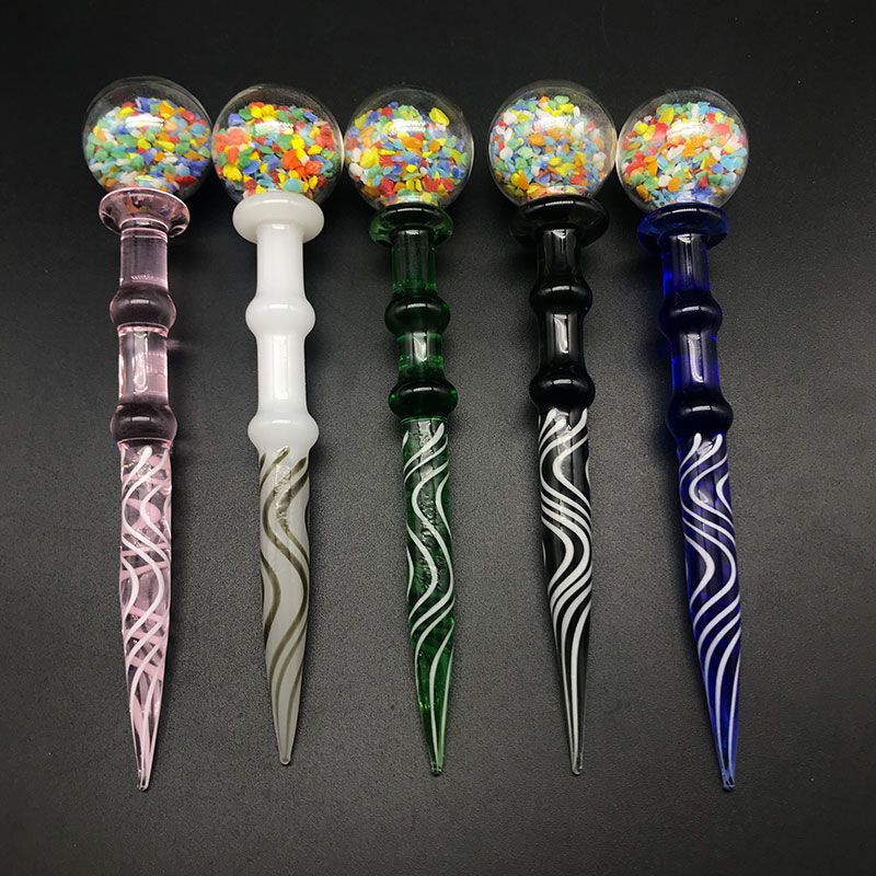 Beracky Glass Wand Dabber 5 25mm Ball Heady Bamboo Carving Tool For E ...