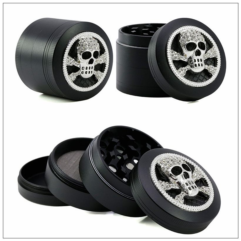 Soming Accessories 4 Layer Zinc Alloy Skull Herb Grinder 50mm Herbal ...