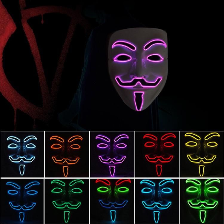 Cheap V For Vendetta Masks LED Glow Mask Halloween Mask Party ...