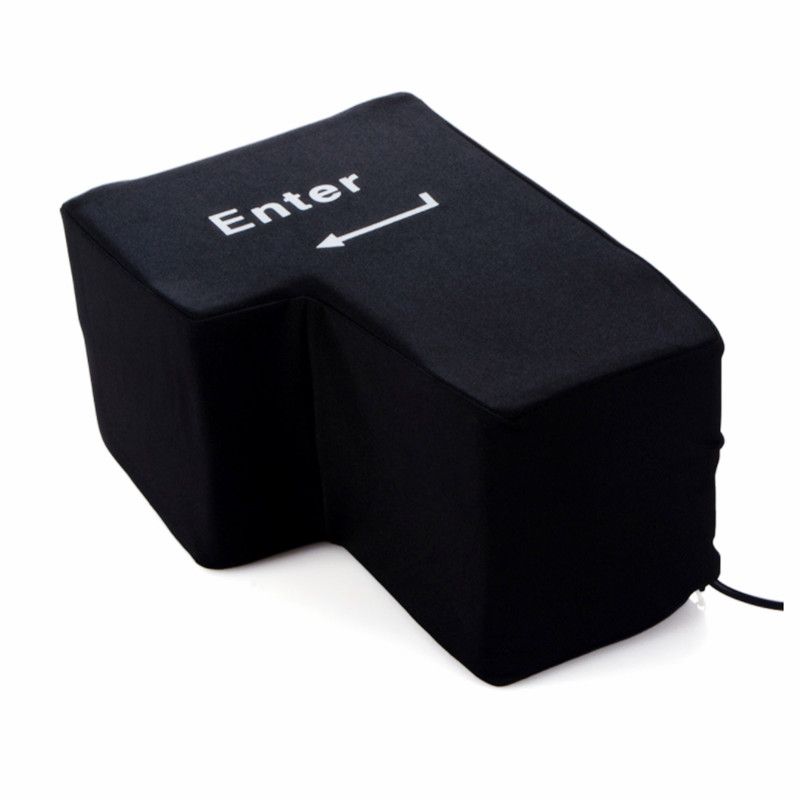 Hand Pillow Big USB Enter Key Anti Stress Button USB Pillow Supersized ...