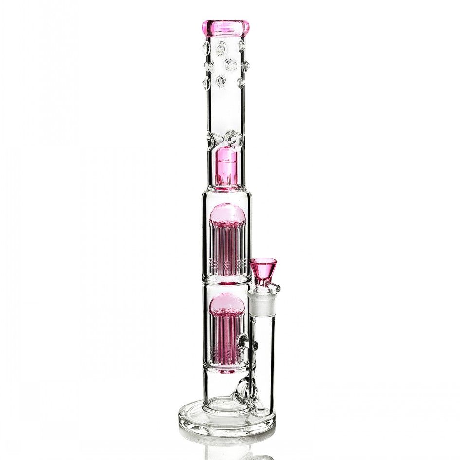 Bulk Order Pink Glass Bubbler With Arm Tree Perc And 18mm Bowl Piece ...