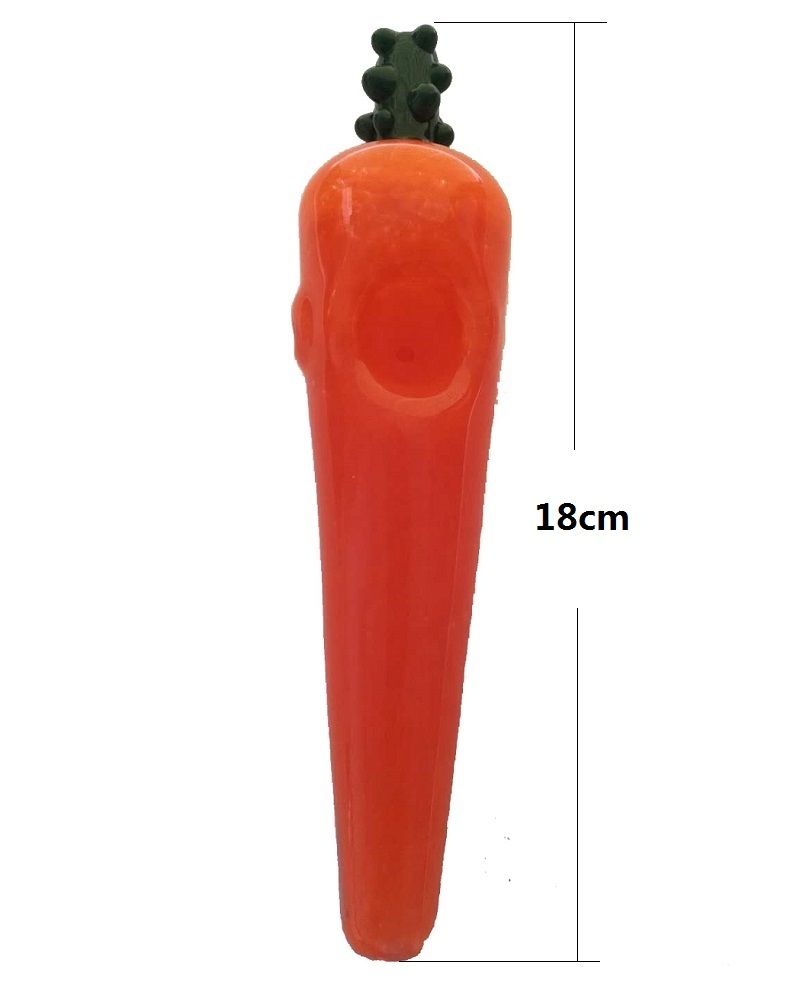 Carrot Glass Pipe Red Pyrex Glass Smoking Hand Pipe Handmade Smoking ...
