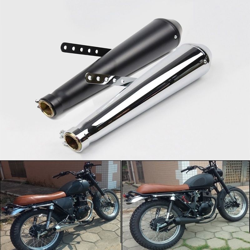 2021 Retro Motorcycle Exhaust Muffler Pipe Modified 38mm 40mm 43mm 45mm