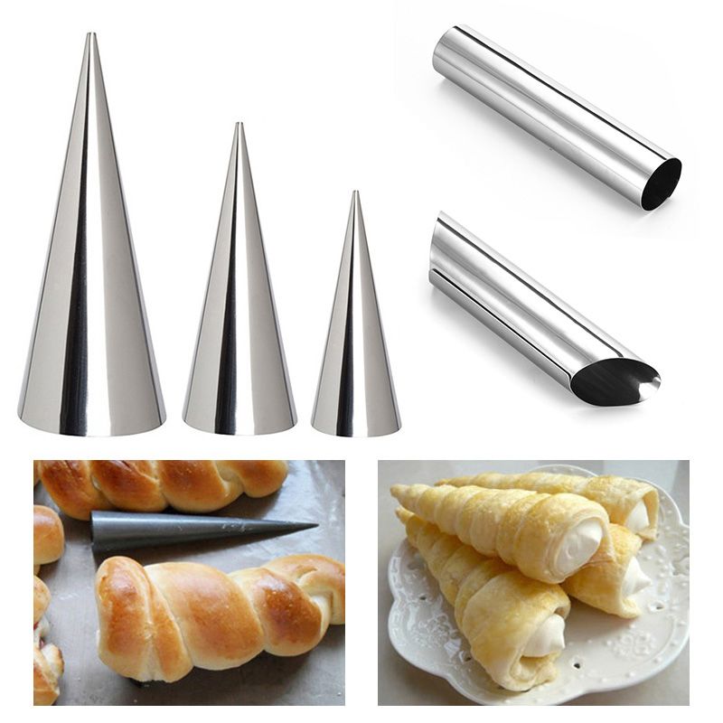 30pcs Stainless Steel Croissant Mold Ice Cream Horn Cone 【送料無料/即納】